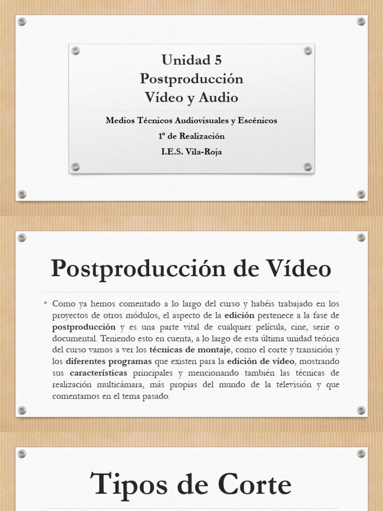 U5 Postproduccion Audio Video | PDF | Sonido | Micrófono