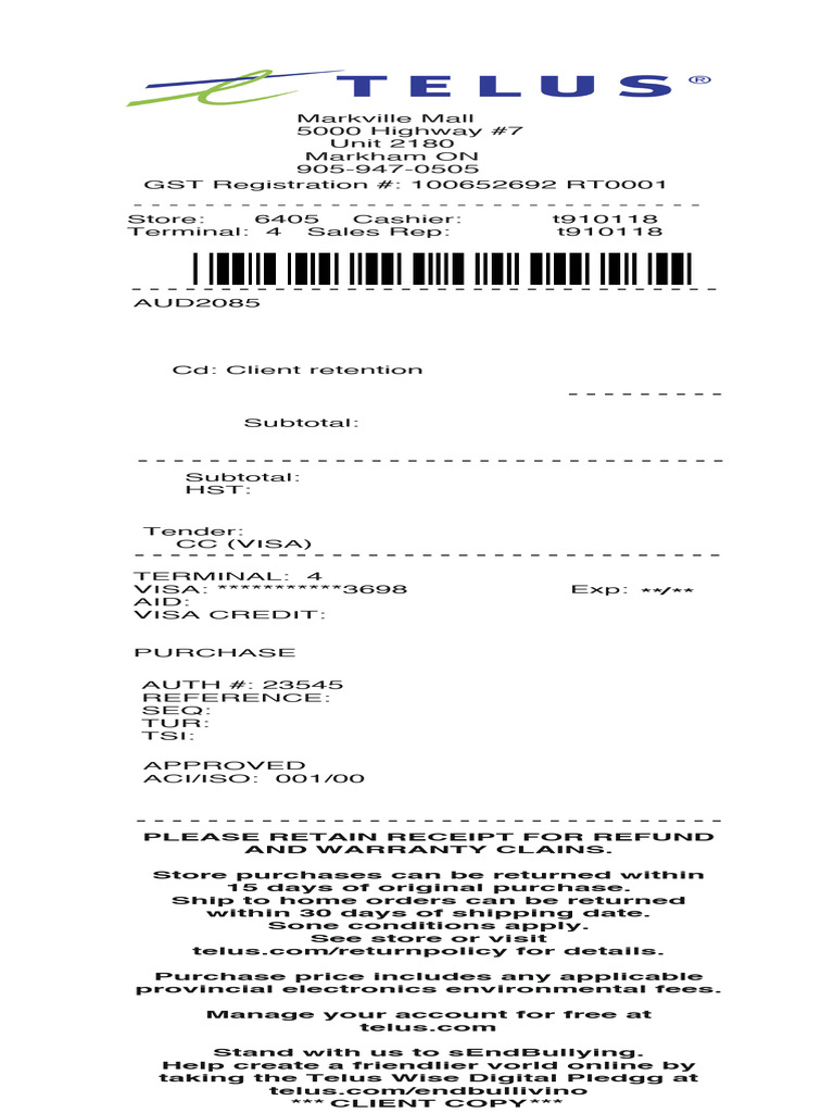 Telus Invoice Iphone 11 | PDF | Business | Finance & Money Management