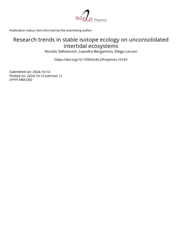Research Trends in Stable Isotope Ecology On Uncon | PDF | Food Web ...