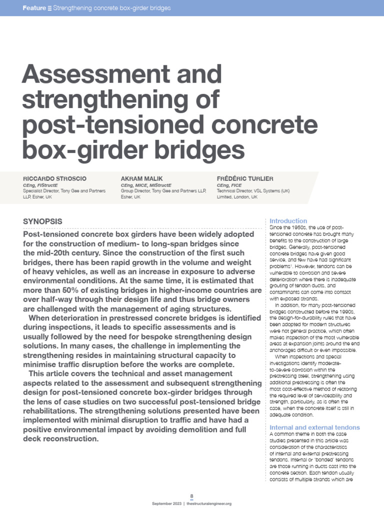 Strengthening Post-Tensioned Bridges | PDF | Prestressed Concrete ...