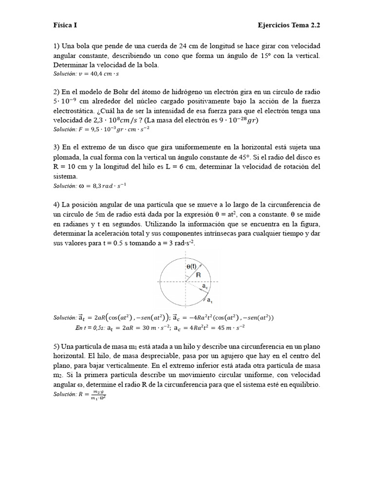Ejercicios Tema2.2 Fisica I | PDF