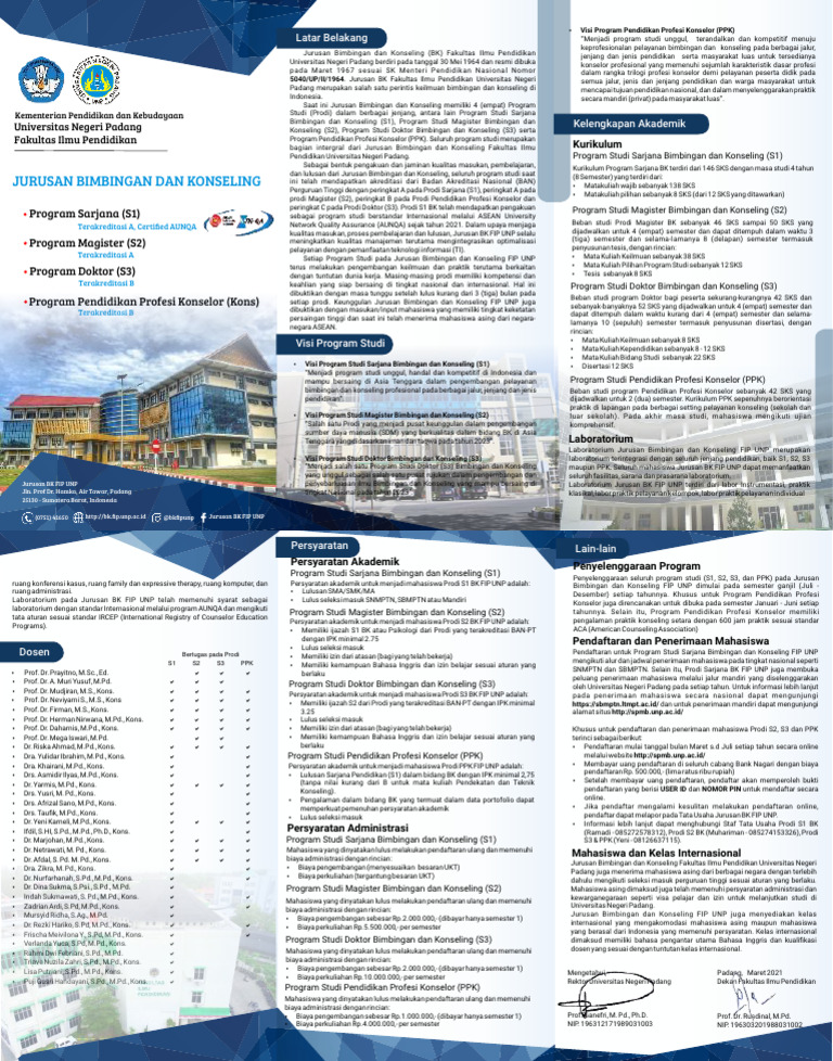 Leaflet Departemen BK Fip Unp | PDF