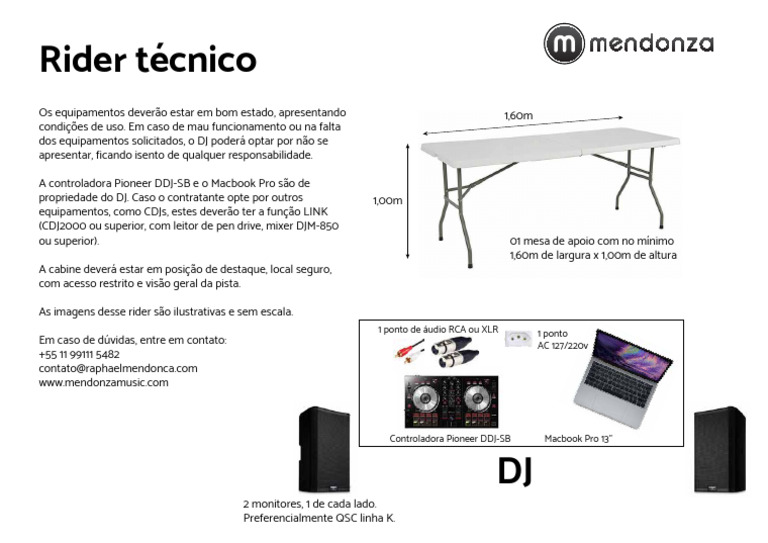 Rider Técnico para DJs: Equipamentos Essenciais | PDF