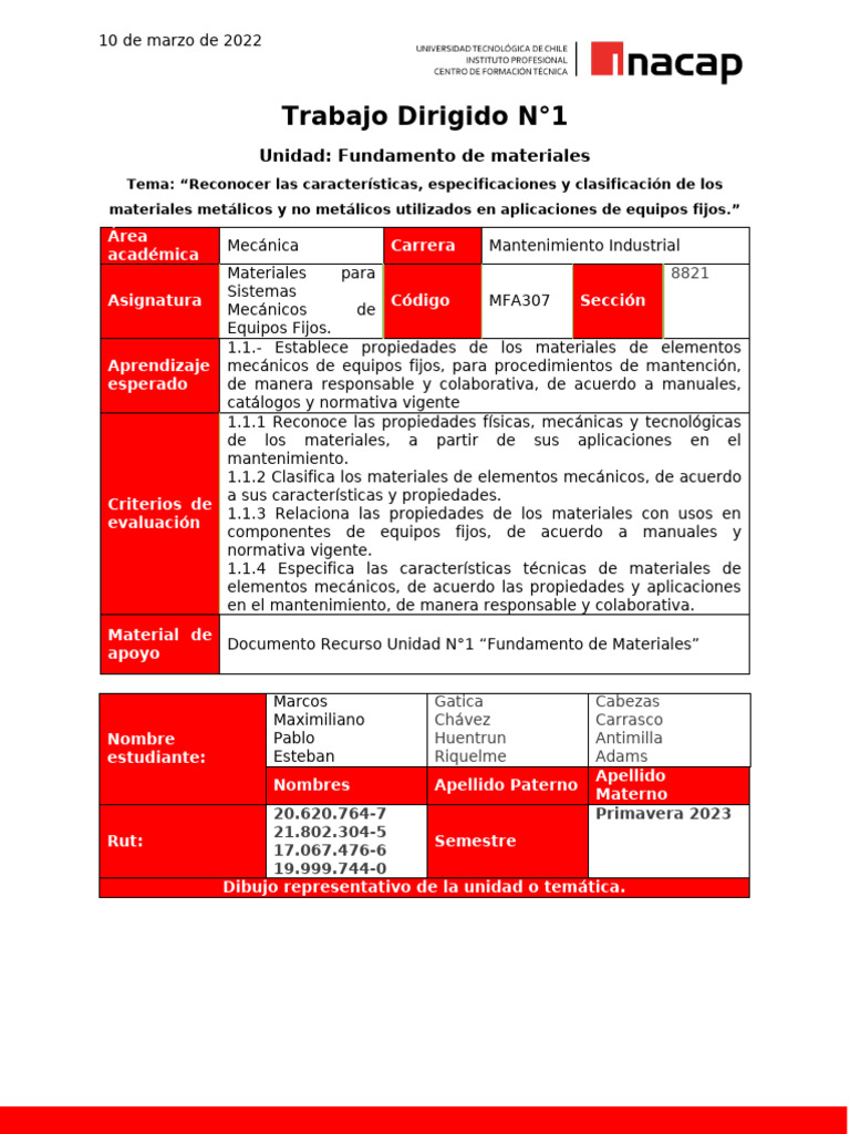 U1 TD1 Materiales | PDF | Acero | Dureza