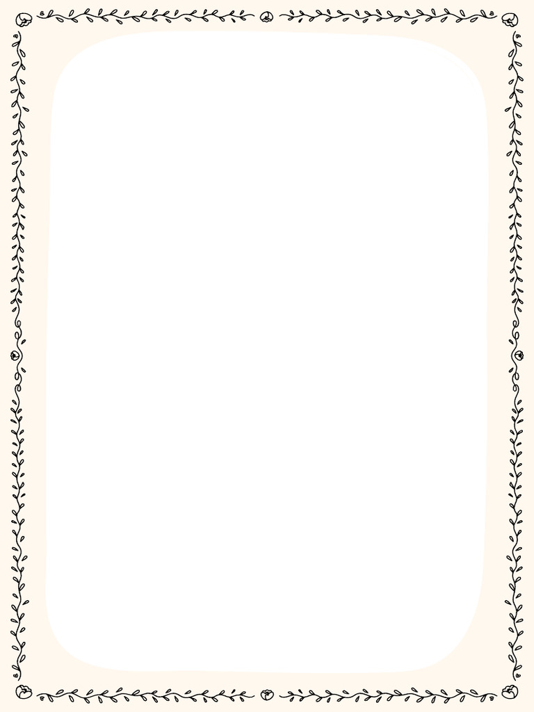 Beige Simple Floral Page Border | PDF
