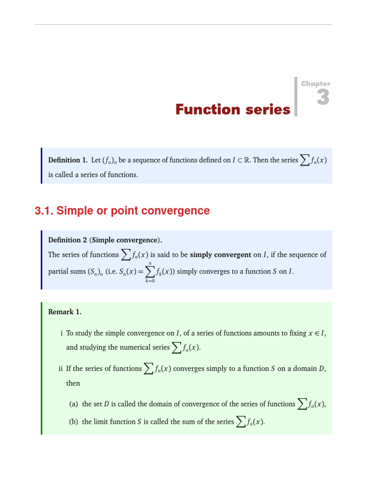Types of Function Series Convergence | PDF | Limit (Mathematics ...