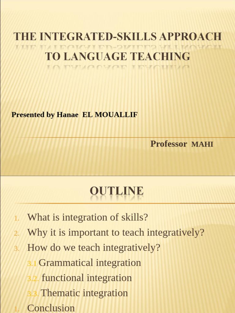 The Integrated-Skills Approach To Language Teaching | PDF | English As ...