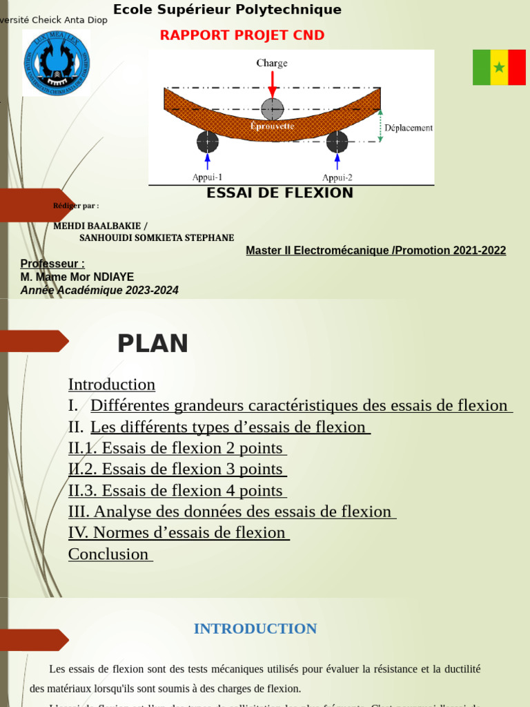 Projet CND | PDF | Flexion (matériau) | Résistance des matériaux