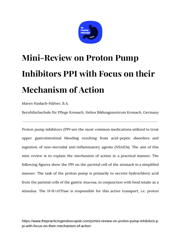 PPI Mechanism Mini-Review | PDF | Stomach | Nonsteroidal Anti ...