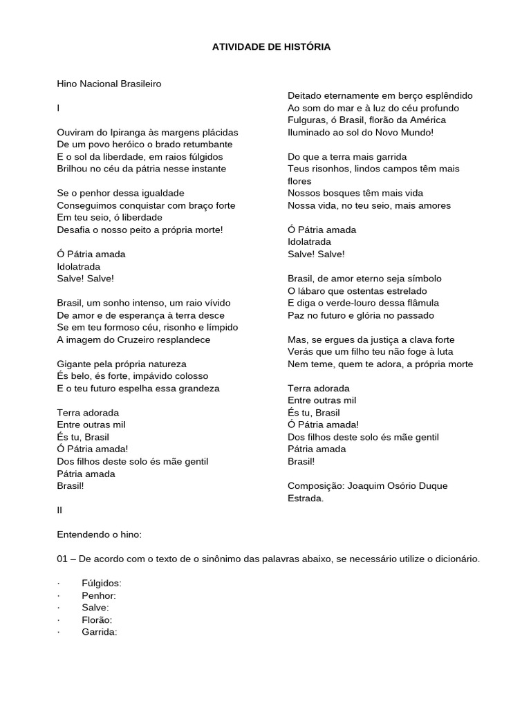 ATIVIDADE Sem Respostas | PDF | Amor