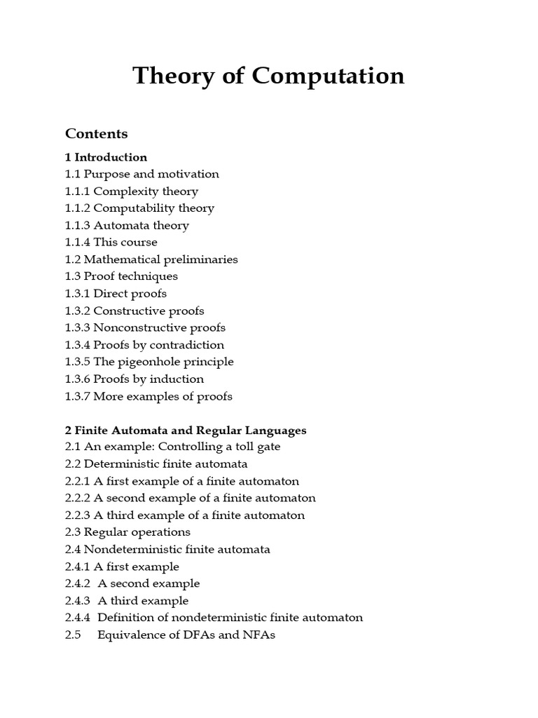 Theory of Computation A | PDF | Automata Theory | Theory Of Computation