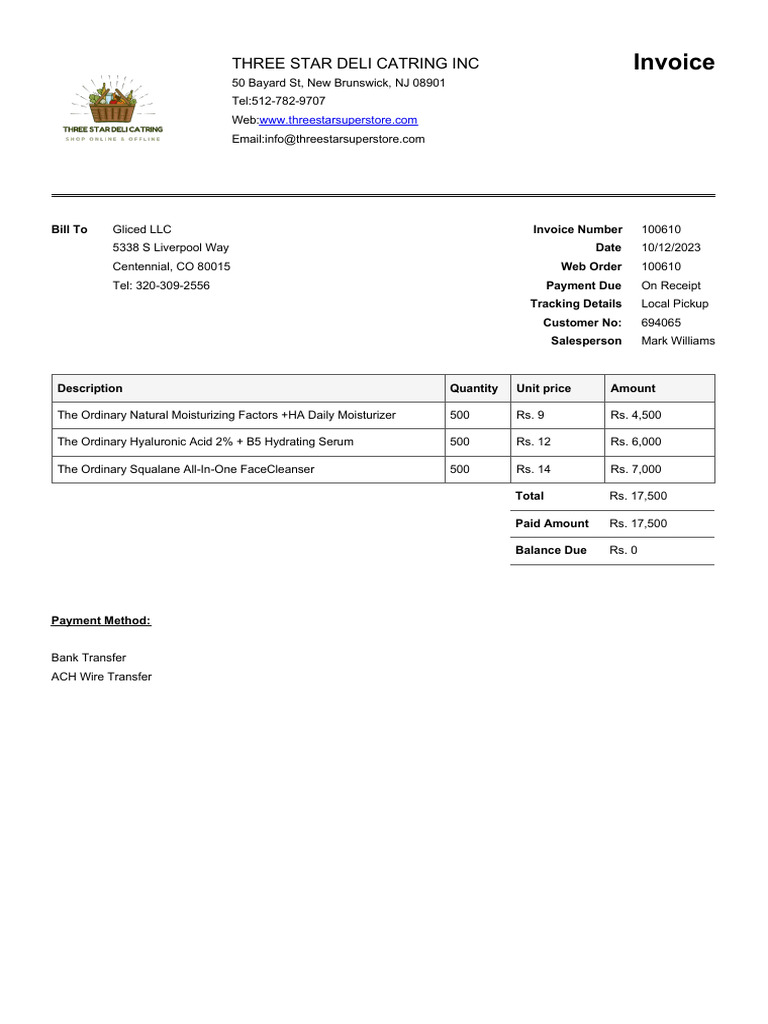 Invoice 100610 | PDF