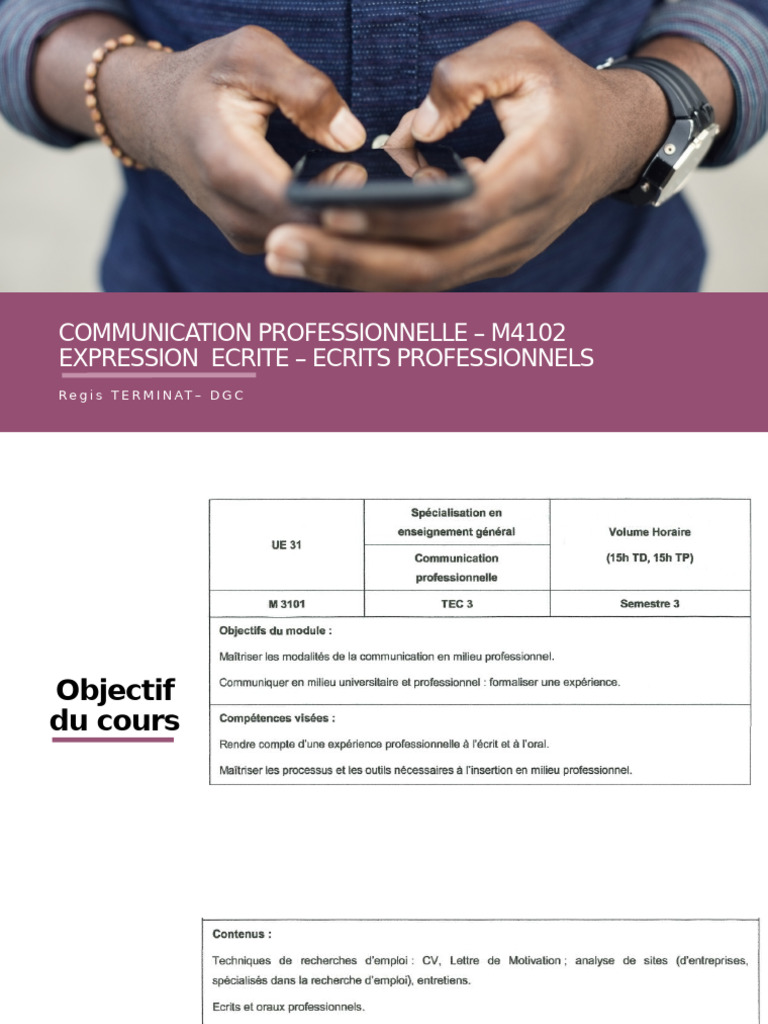 COURS 5 - DGC Cours Commnication Professionnelle - Ecrits Professionnels | PDF | Évolution de ...