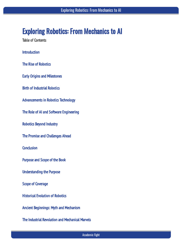 Exploring Robotics From Mechanics To Ai 64ea2b44 | PDF | Robot | Robotics