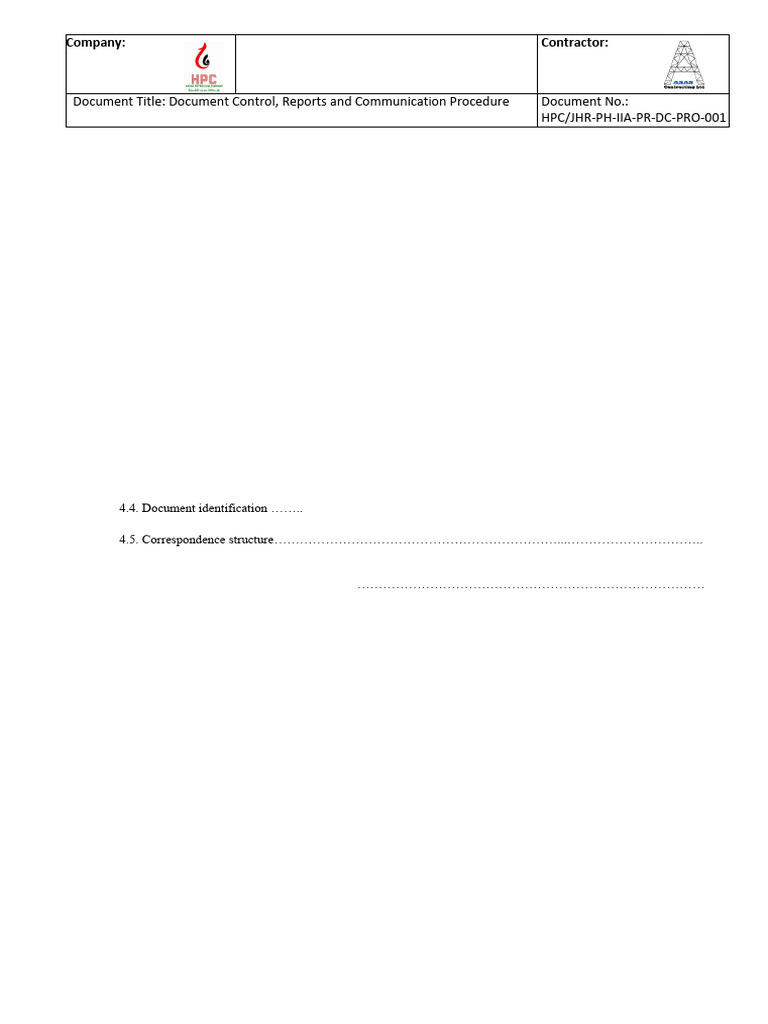 Document Control, Reports and Communication Procedure | PDF