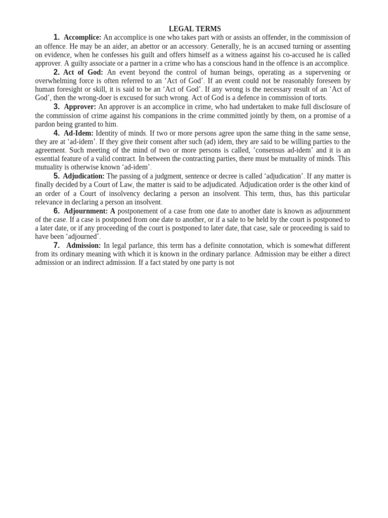 Key Legal Terms Explained | PDF | Defamation | Lawsuit