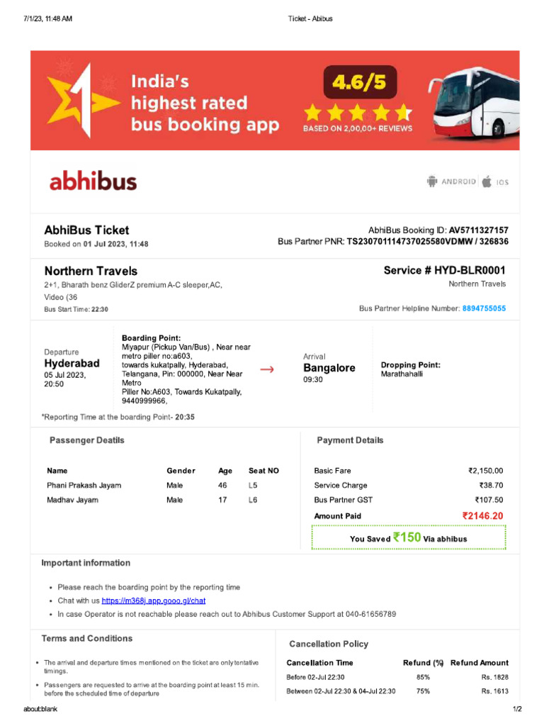 Bus Ticket | PDF