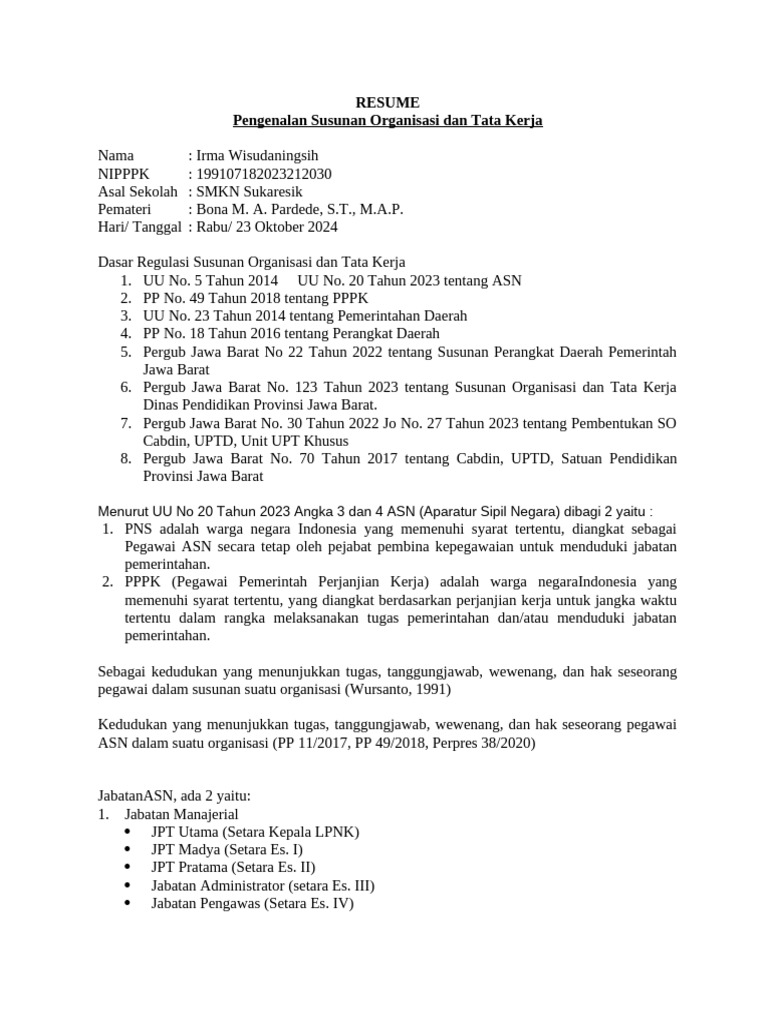 RESUME PSOTK Pak Bona | PDF
