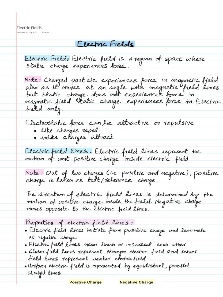 Electric Field | PDF