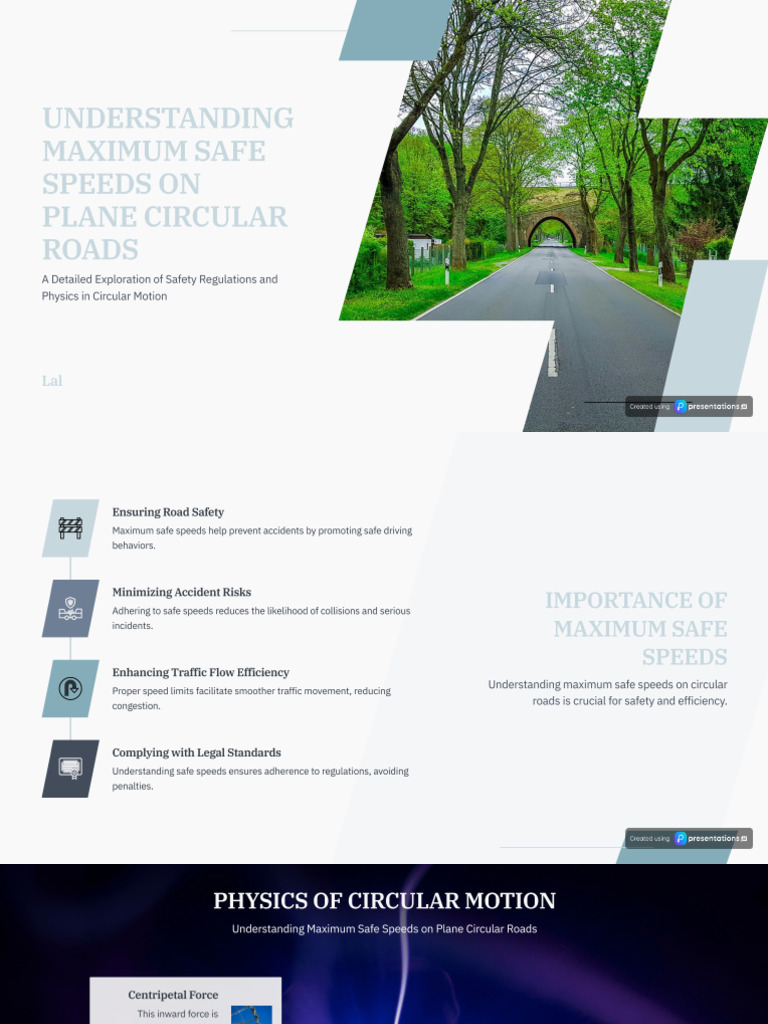 Maximum Safe Speed On A Plane Circular Road Presentation | PDF