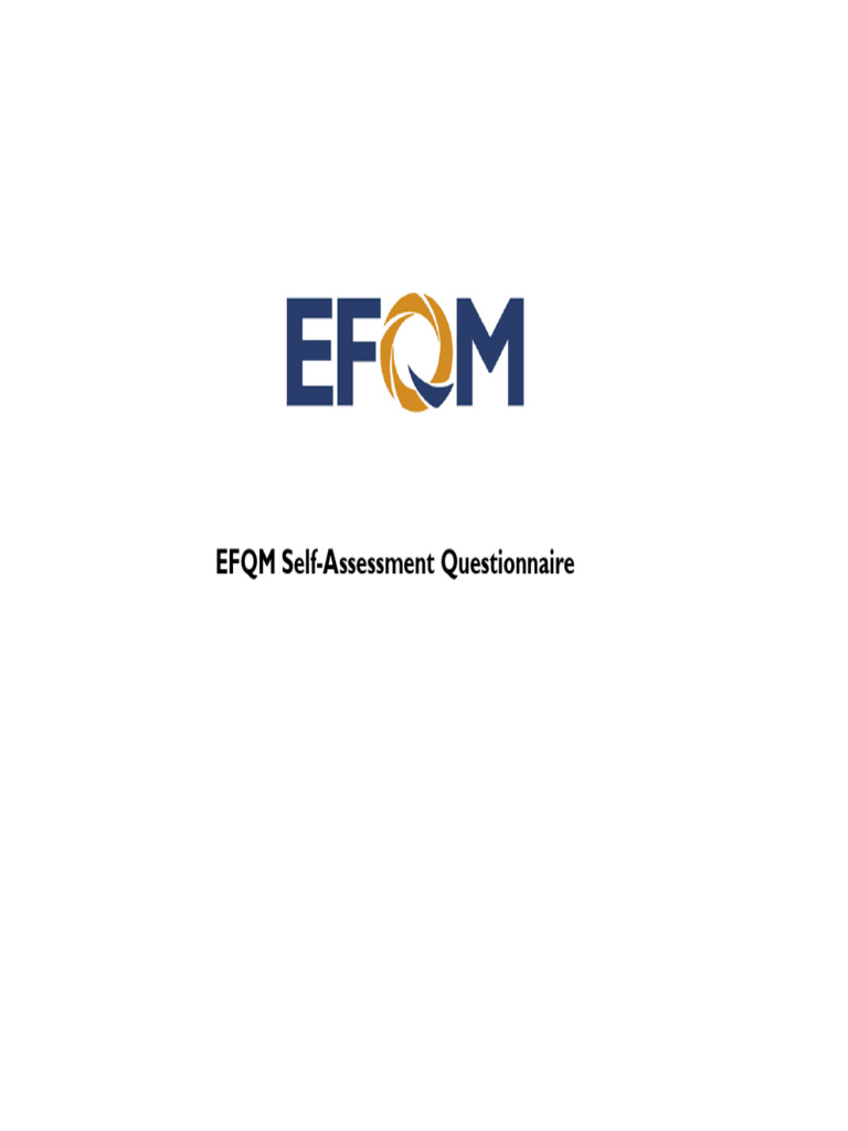 EFQM - Self-Assessment-RADAR Questionnaire | PDF | Goal | Job Satisfaction