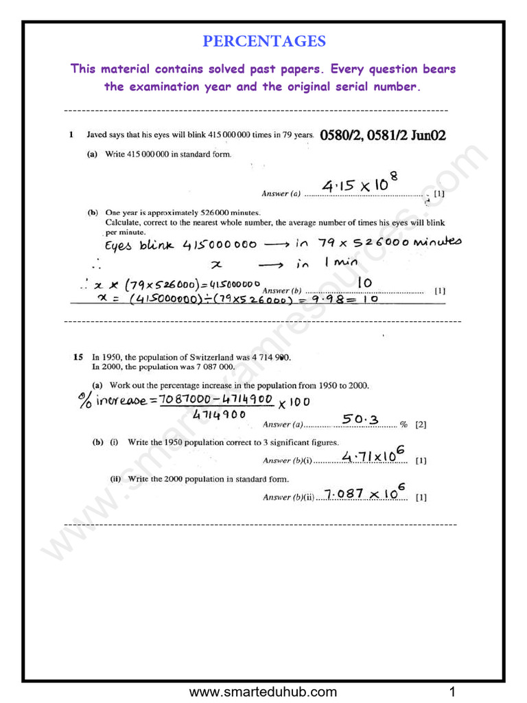 IGCSE Past Papers Math Solved Questions and Answers 1 Paper 2 Topic ...