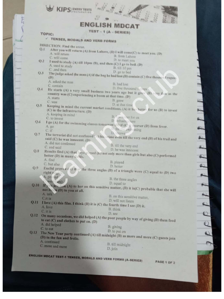 Kips English Tenses and Model Verbs.. | PDF