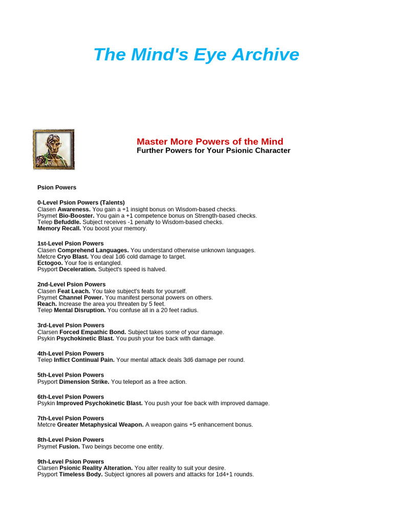 The Mind's Eye Archive | PDF