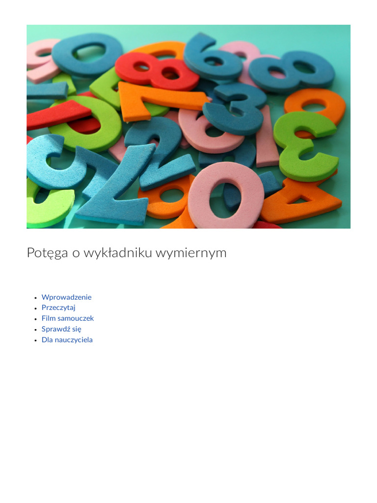 Potega o Wykladniku Wymiernym | PDF