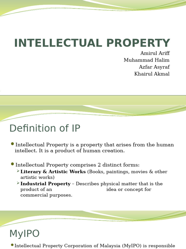 INTELLECTUAL PROPERTY | PDF | Copyright Infringement | Intellectual Property