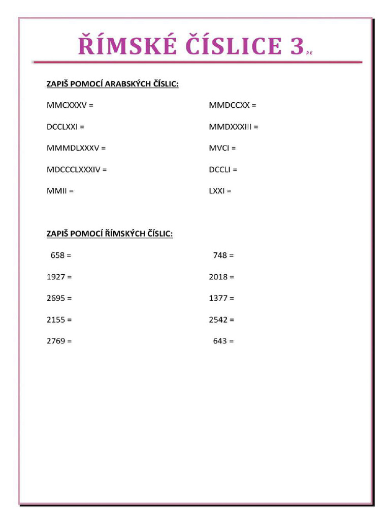 Rímske Čísla | PDF