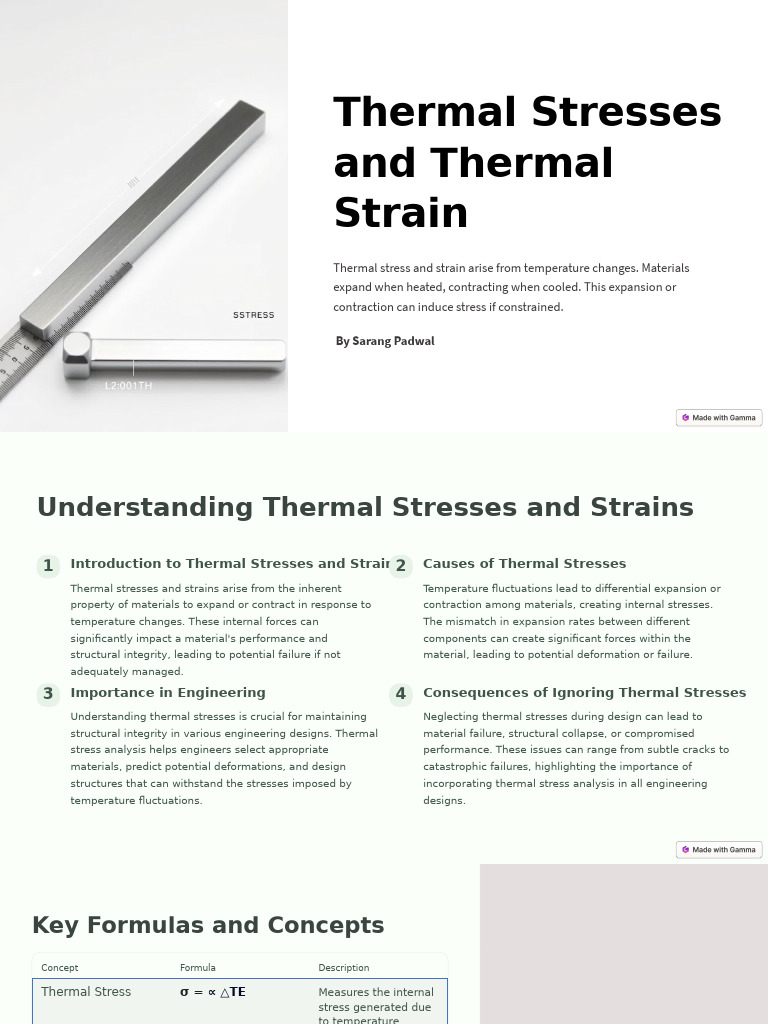 Thermal Stresses and Thermal Strain | PDF | Thermal Expansion | Stress ...
