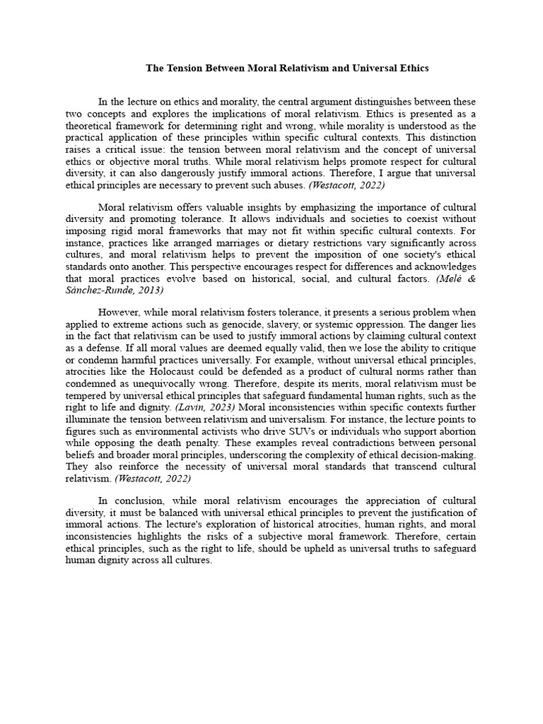 Ethics | PDF | Relativism | Morality