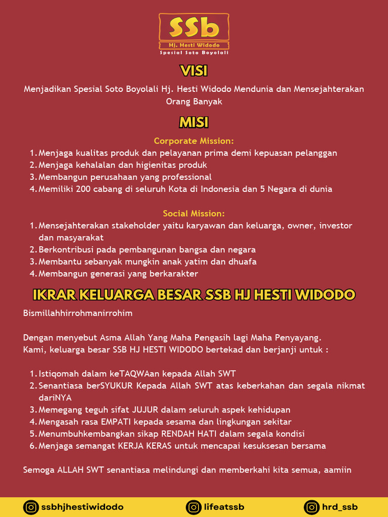 Visi, Misi, Ikrar SSB - 20240101 - 145938 - 0000 | PDF | Karier & Perkembangan | Bisnis