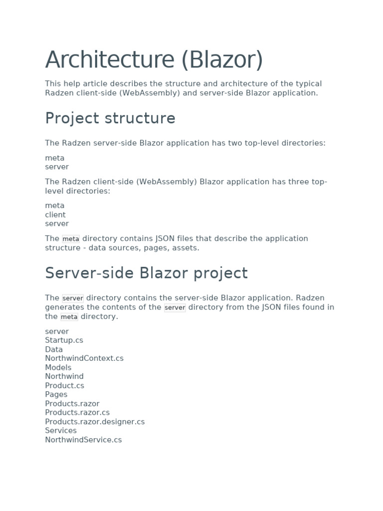 Architecture blazor | PDF | Networking | Internet & Web