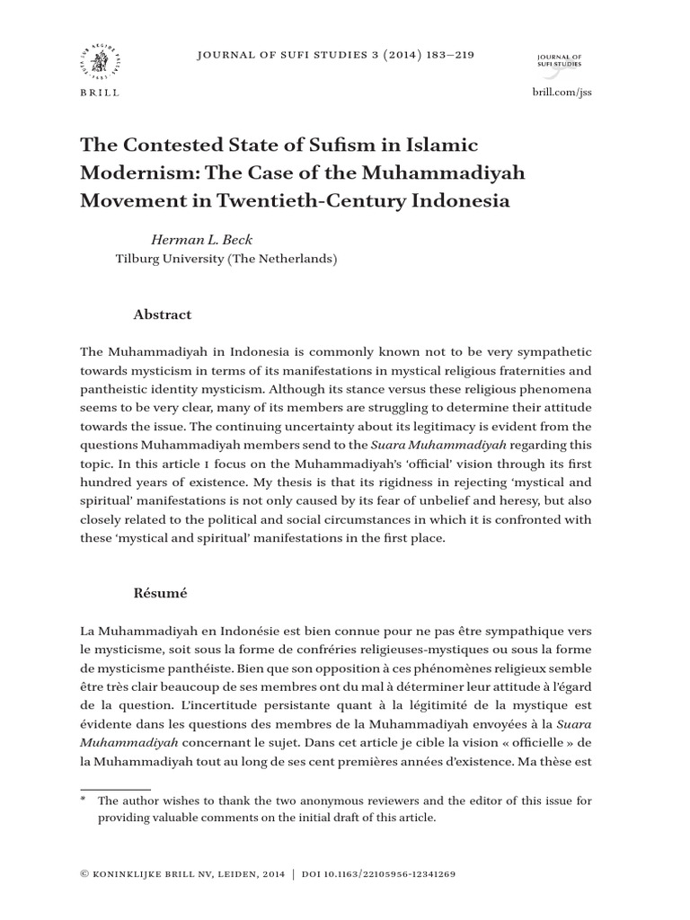 Herman Beck - The Contested State of Sufism in Islamic Modernism | PDF ...