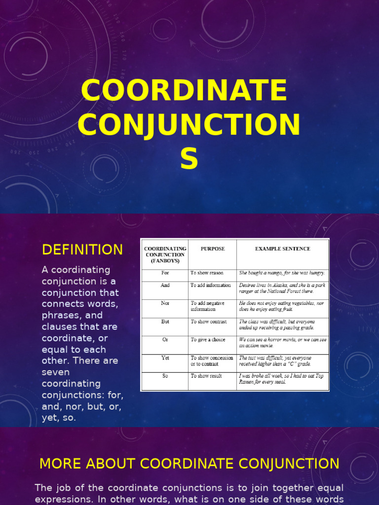 Coordinate Conjunctions | PDF