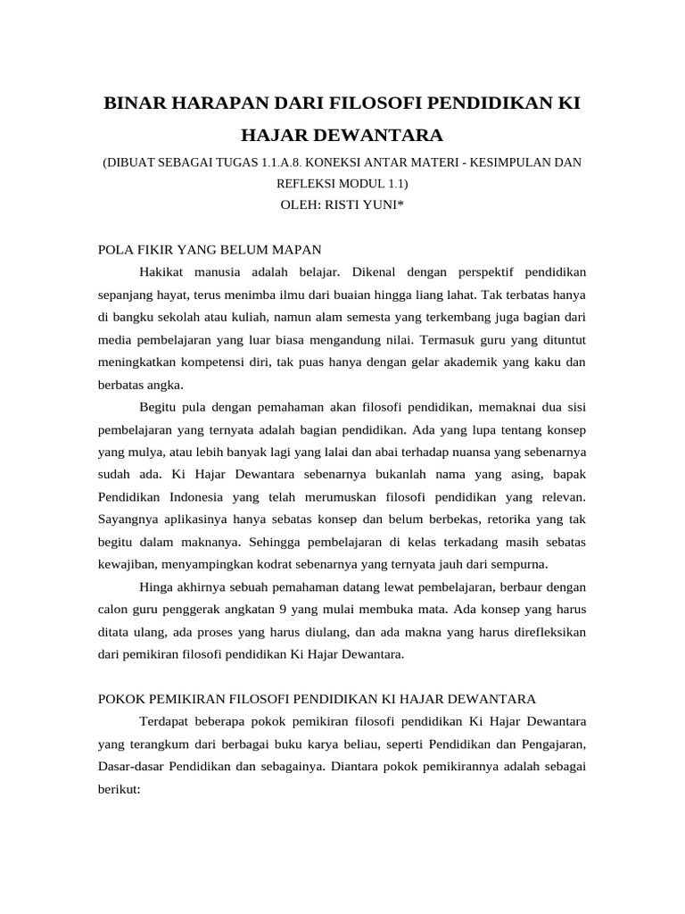 Binar Harapan Dari Filosofi Pendidikan Ki Hajar Dewantara | PDF | Kesehatan Holistik