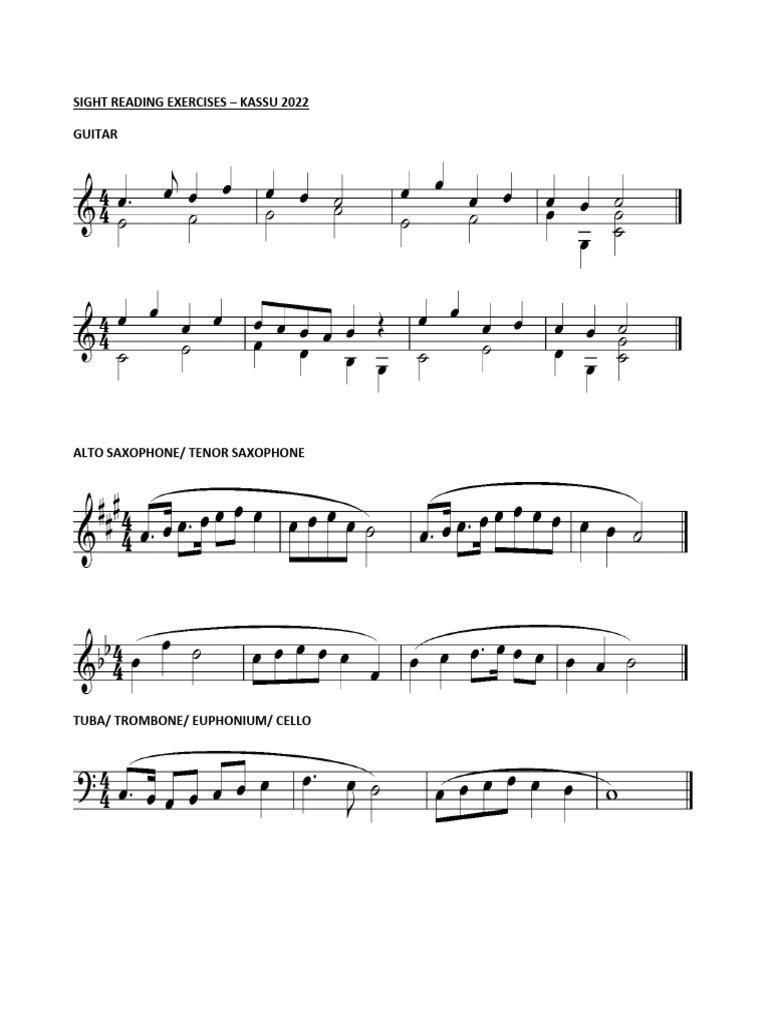 Music Paper 1 Sight Reading | PDF