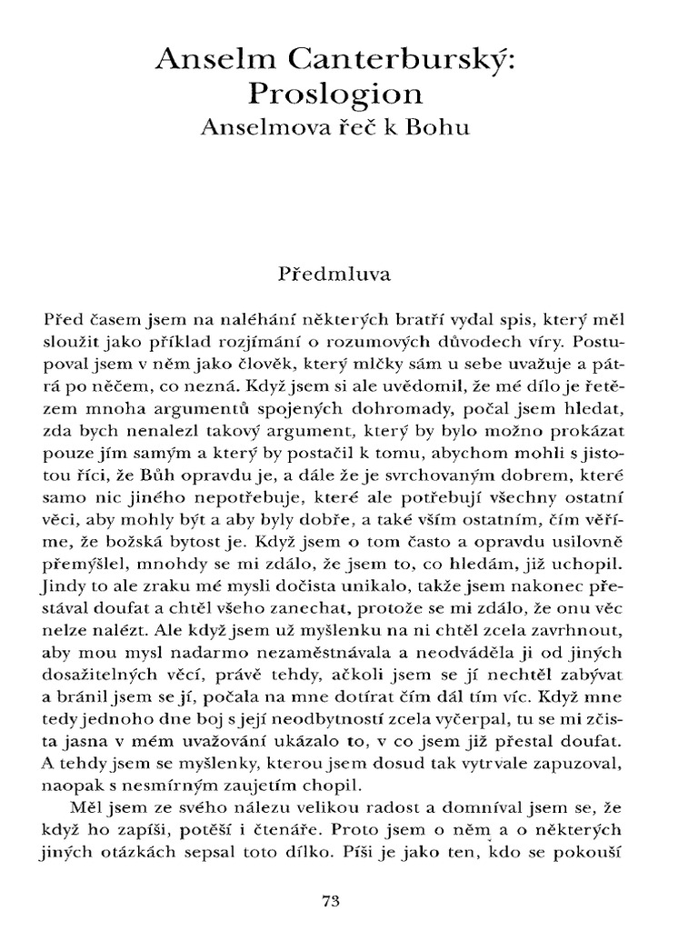 Anselm - Proslogion | PDF