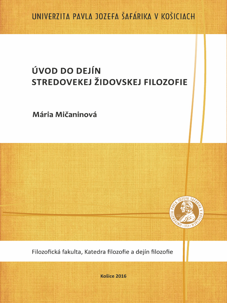 Mičaninová - Úvod Do Dejín Stredovekej Židovskej Filozofie | PDF