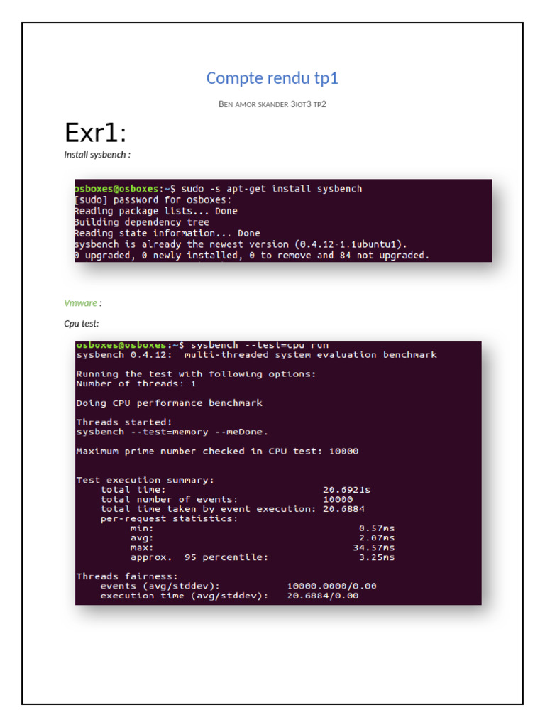 Tp1compte Rendu | PDF