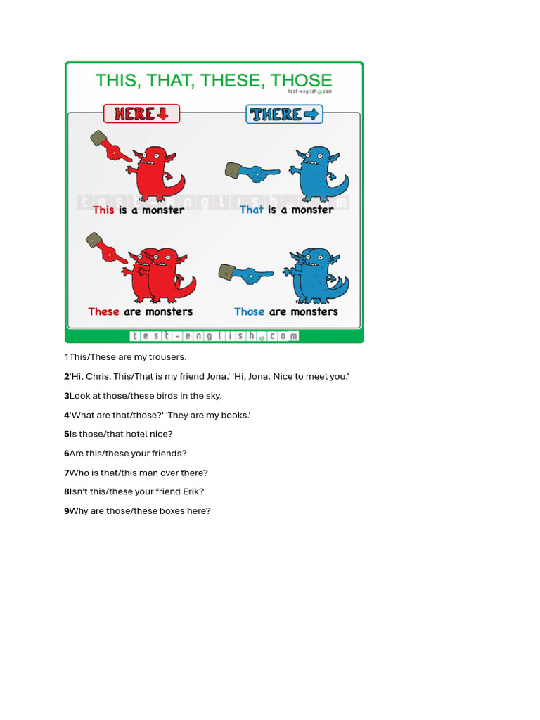 This That, Budowanie Zdan Present Simple | PDF