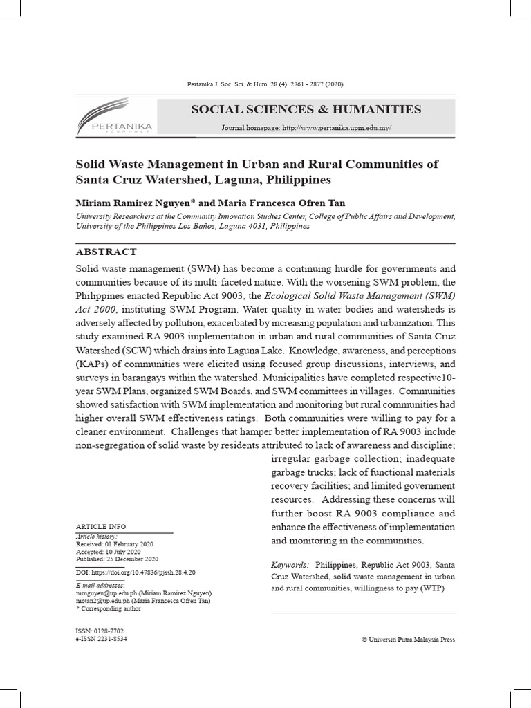 Solid Waste Management in Urban and Rura | PDF | Waste Management | Waste