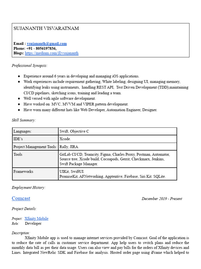 Native iOS Engineer-Resume | PDF | Ios | Mobile App