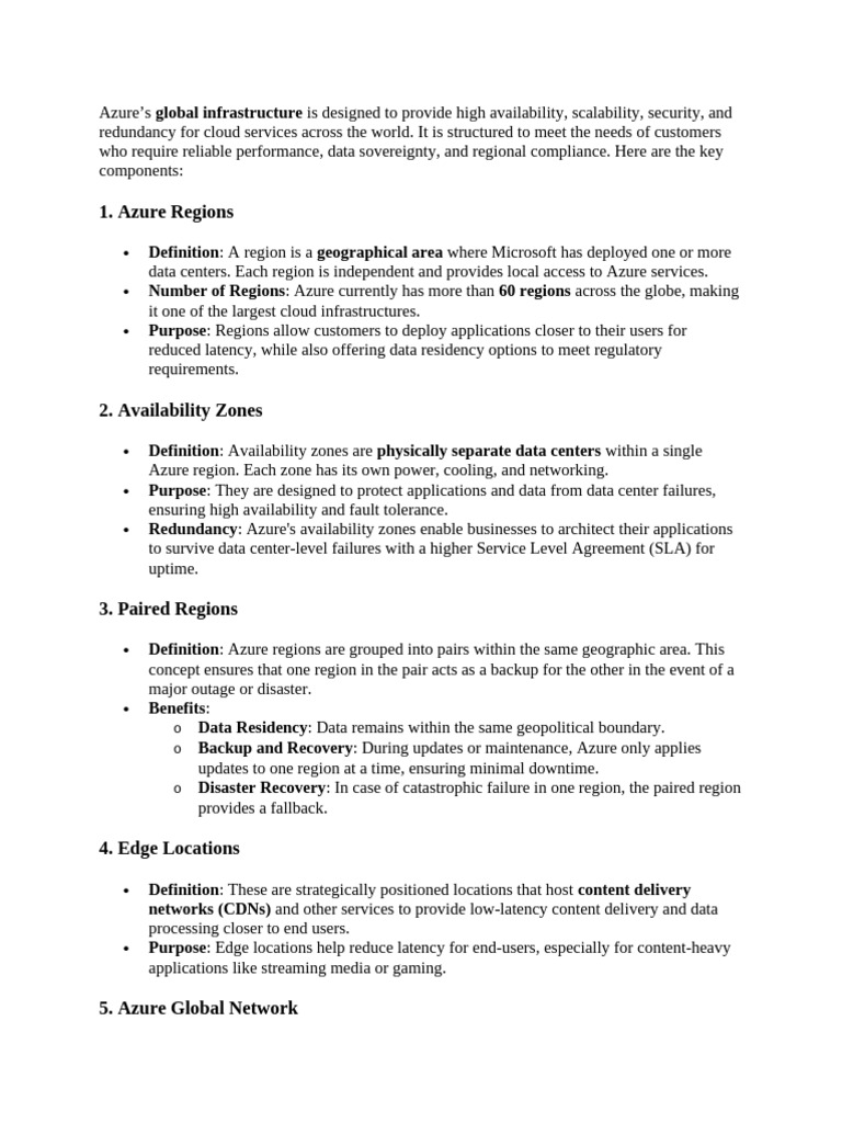 Azure Global Infrastructure Imp | PDF | Microsoft Azure | Data Center