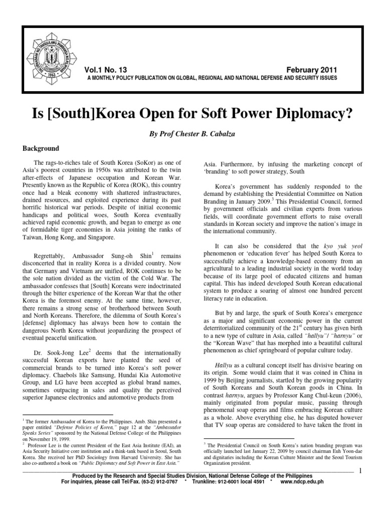Is South Korea Open For Soft Power Diplo | PDF | Soft Power | South Korea