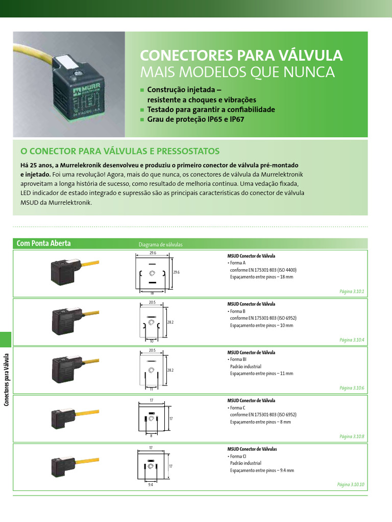 Conectores de Válvula: Modelos e Especificações | PDF