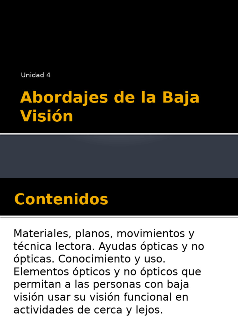 Abordajes de La Baja Visión Unidad 4 | PDF | Percepción visual | Diseño