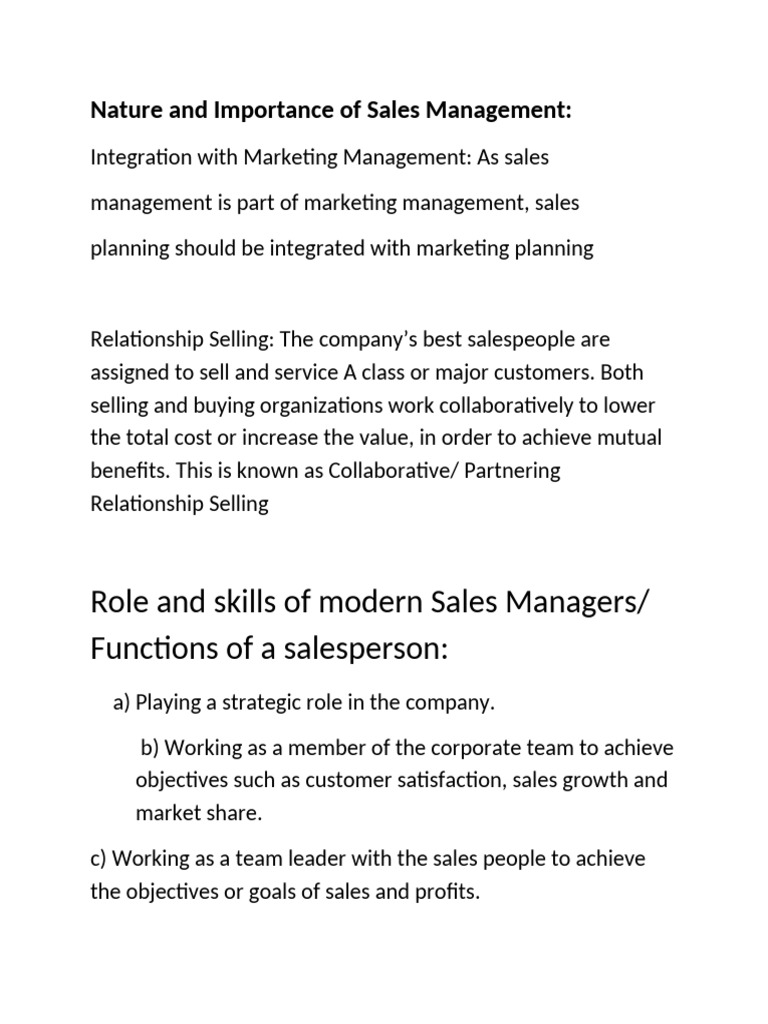 SALES MANAGEMENT | PDF | Sales | Marketing